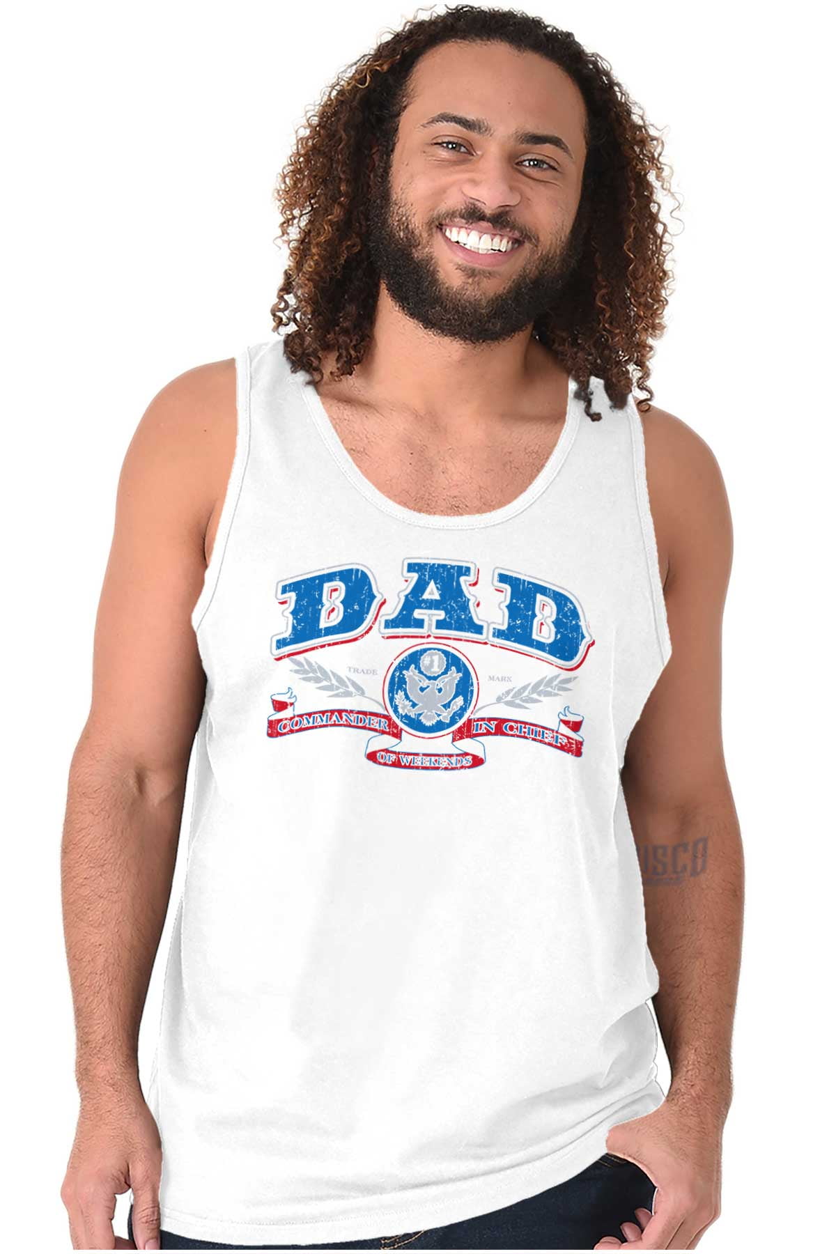 Fathers Day Commander in Chief Dad Tank Top Sleeveless Tee Men Brisco ...