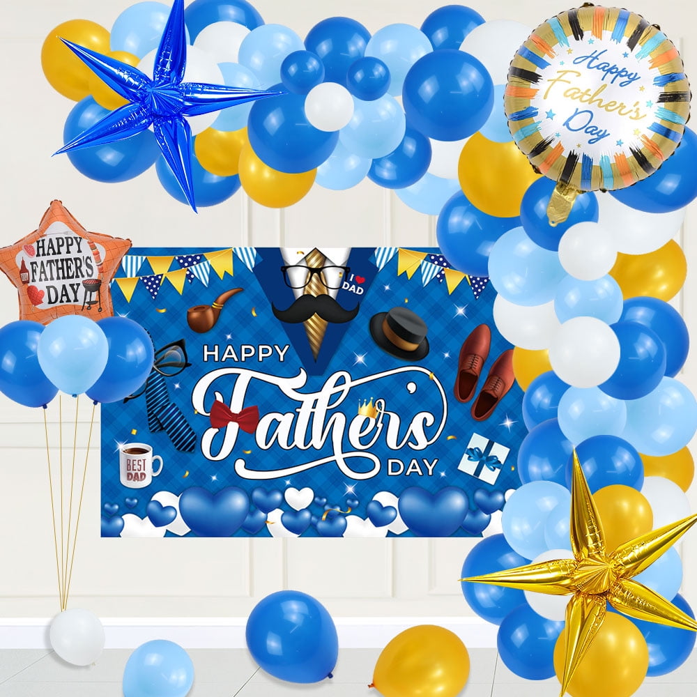 Fathers Day Decorations Fathers Day Navy Blue Balloons Garland Arch Kit ...