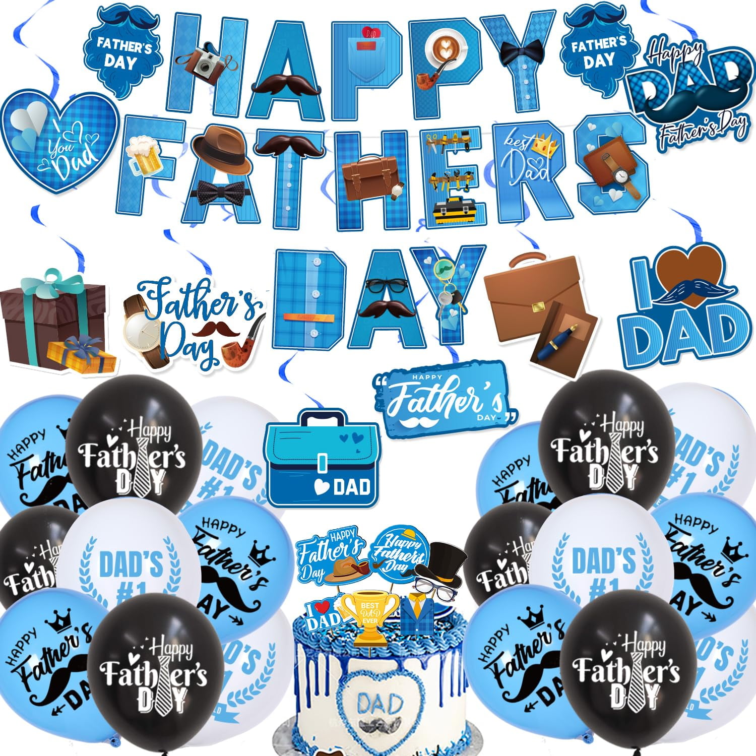 Fathers Day Decorations Happy SSF20 Fathers Day Decorations with Banner ...