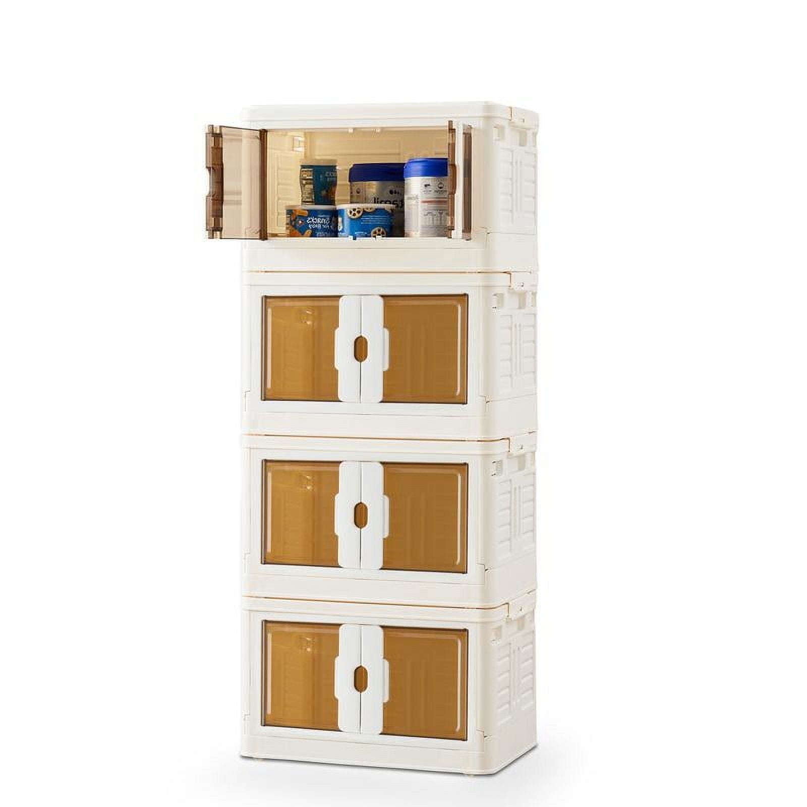 Sweet Furniture Stackable Plastic Storage Bins with Lid - 23QT Foldable ...