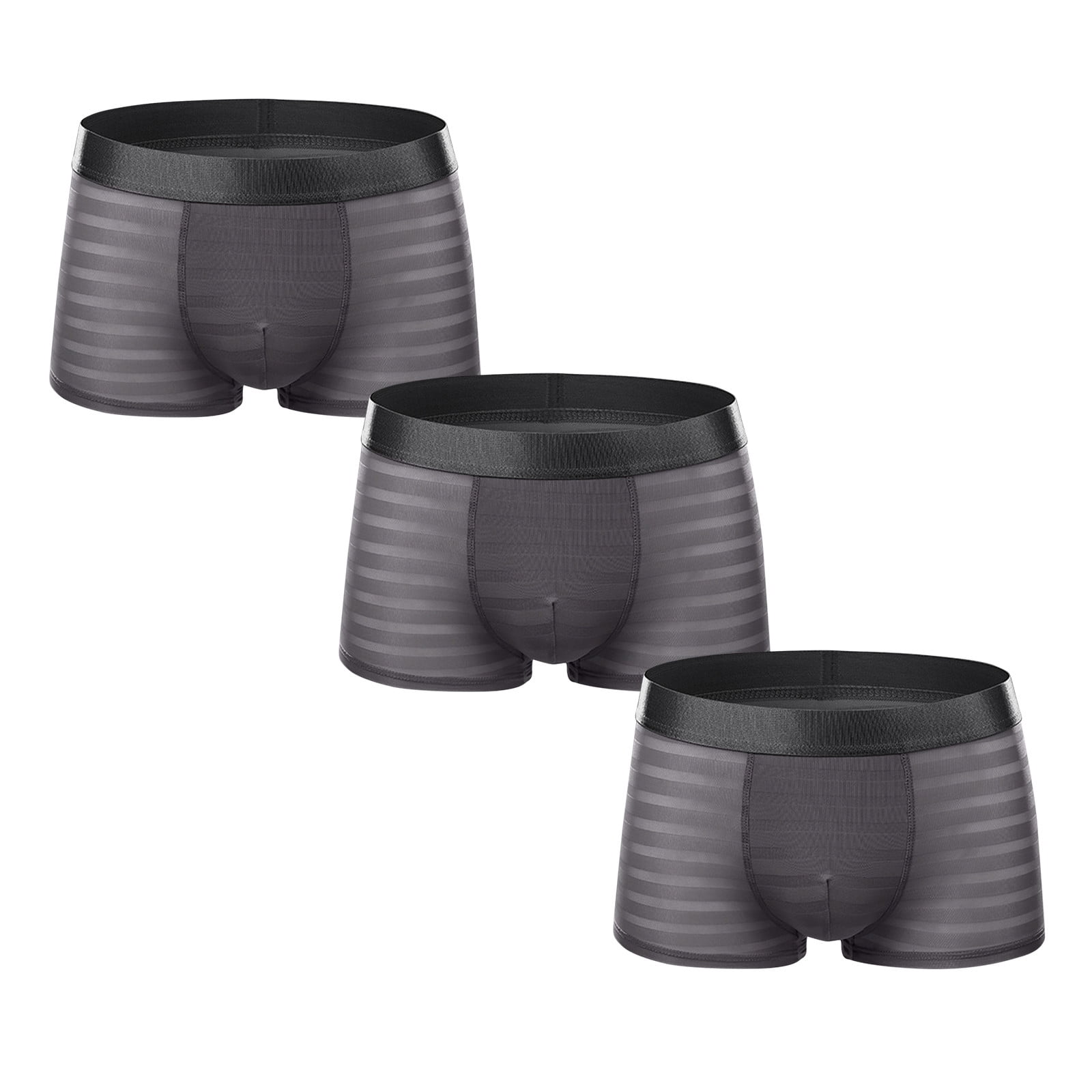 Fathers Day Gifts Mens Underwear 3 Pieces Sexy Summer Thin Transparent ...