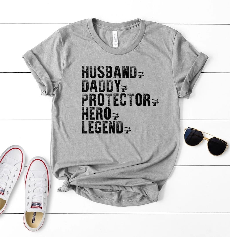 Fathers Day Hero T-shirt – Dad Husband Protector Gift for Father's Day ...