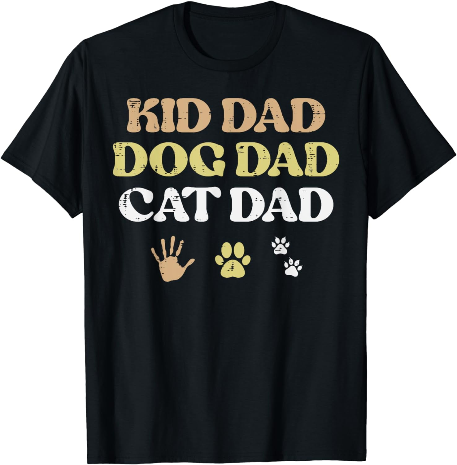 Fathers Day Kid Dog Cat Dad Funny Fur Papa Pet Daddy Men T-Shirt ...