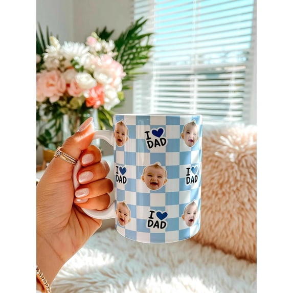 Fathers Day Mug, Custom Baby Photo Retro Mug, Personalized Father'S Day ...