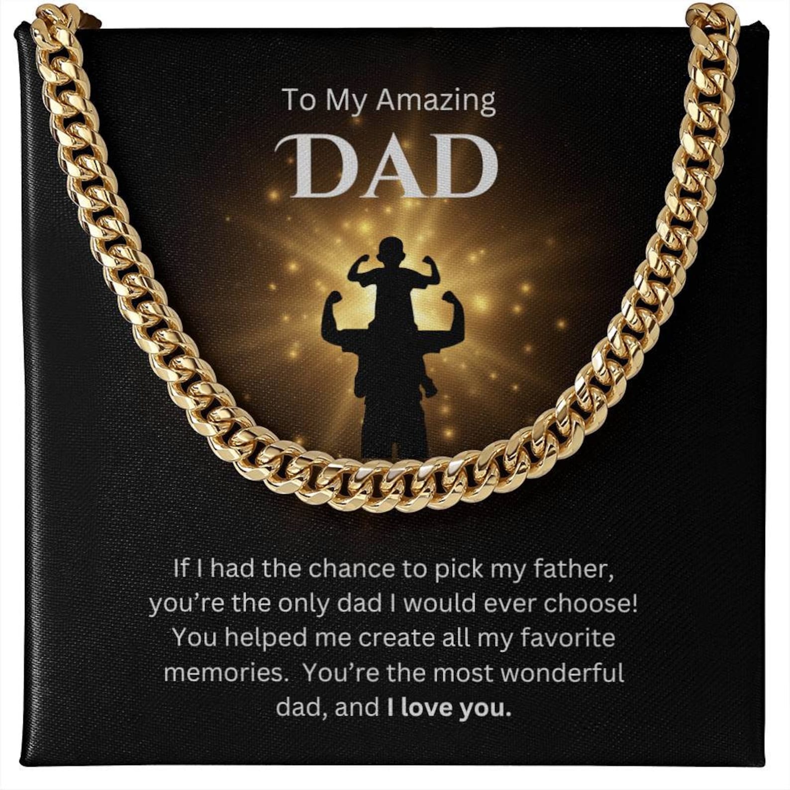Fathers Day Necklace,Cuban Link Necklace For Dad, To My Dad My Hero ...