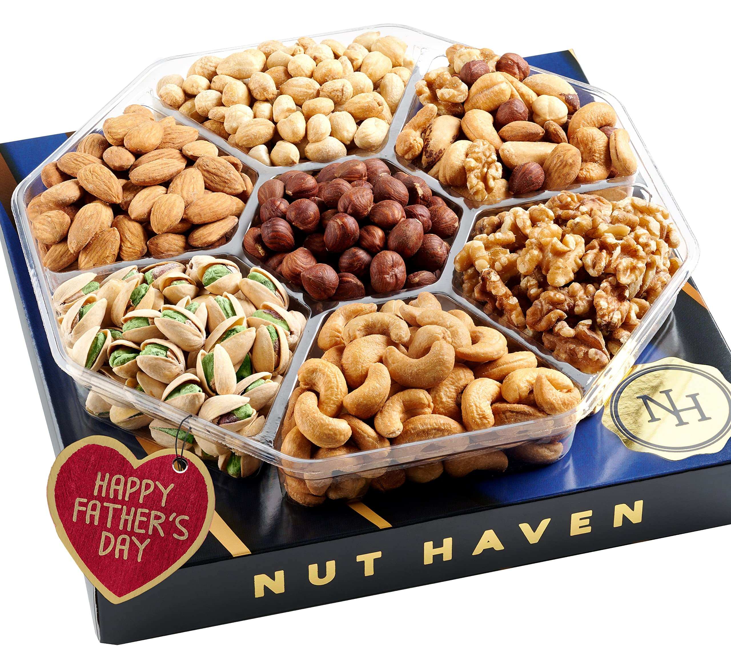 Fathers Day Nuts Gift Basket - AIS1 Assortment of Sweet & Roasted Salted Gourmet Nuts - Assorted ...