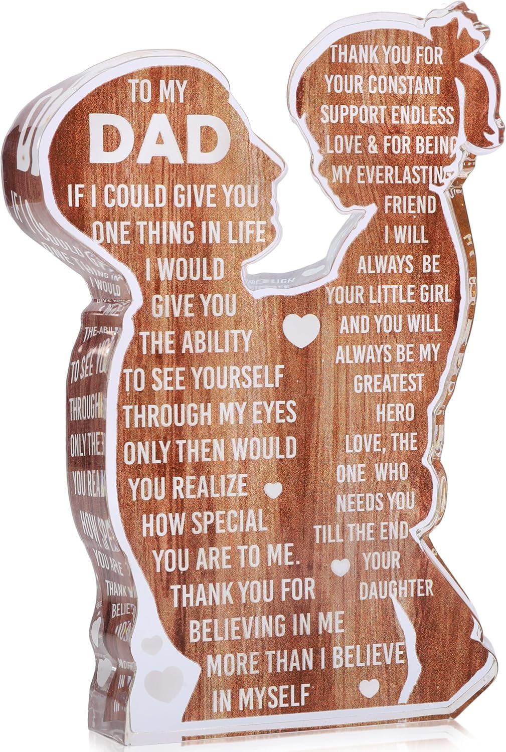 Fathers Day Presents from Daughter – Heartfelt Acrylic Plaque for Dad ...