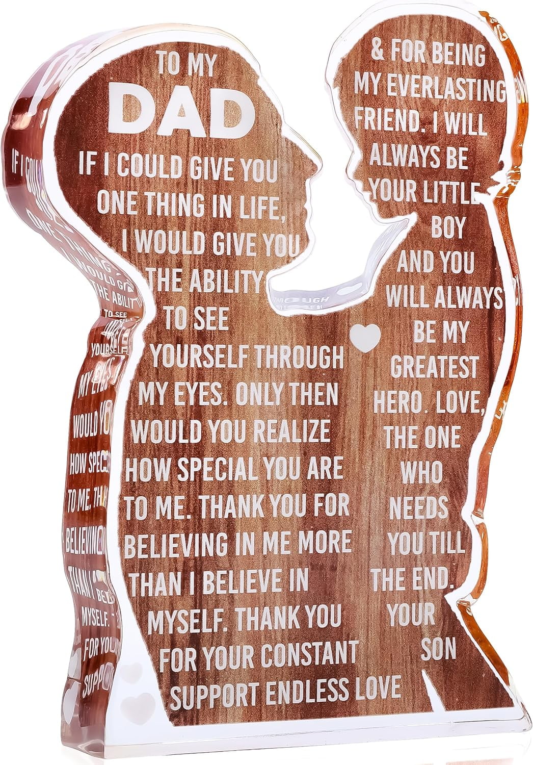 Fathers Day Presents from Son – Heartfelt Acrylic Plaque for Dad ...