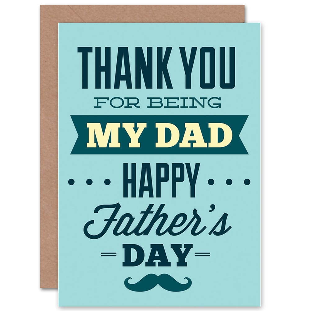 Fathers Day Thank You Dad Greetings Card Plus Envelope Blank inside ...