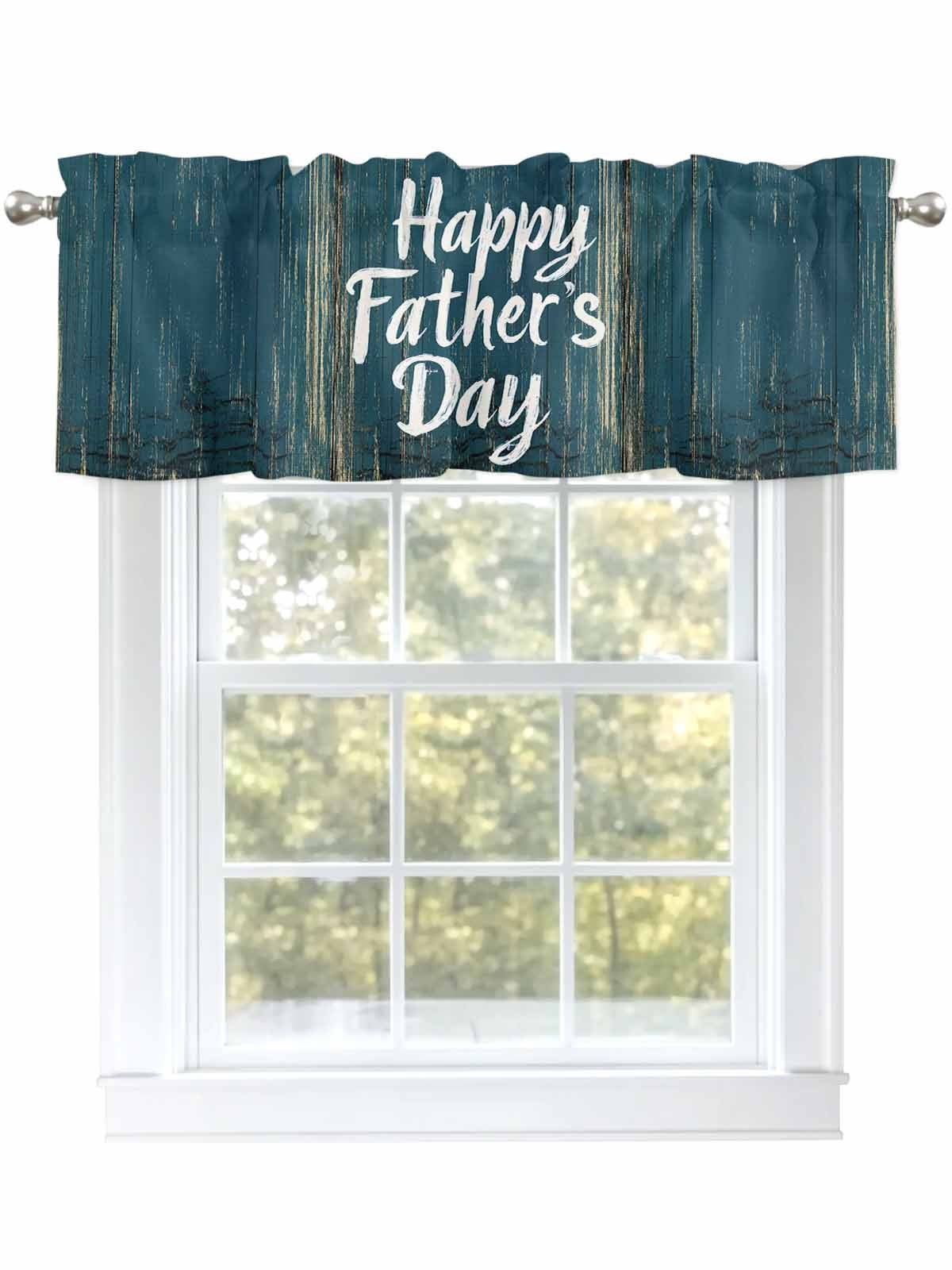Fathers Day Valances for Windows, Rod Pocket Kitchen Valance Curtains ...