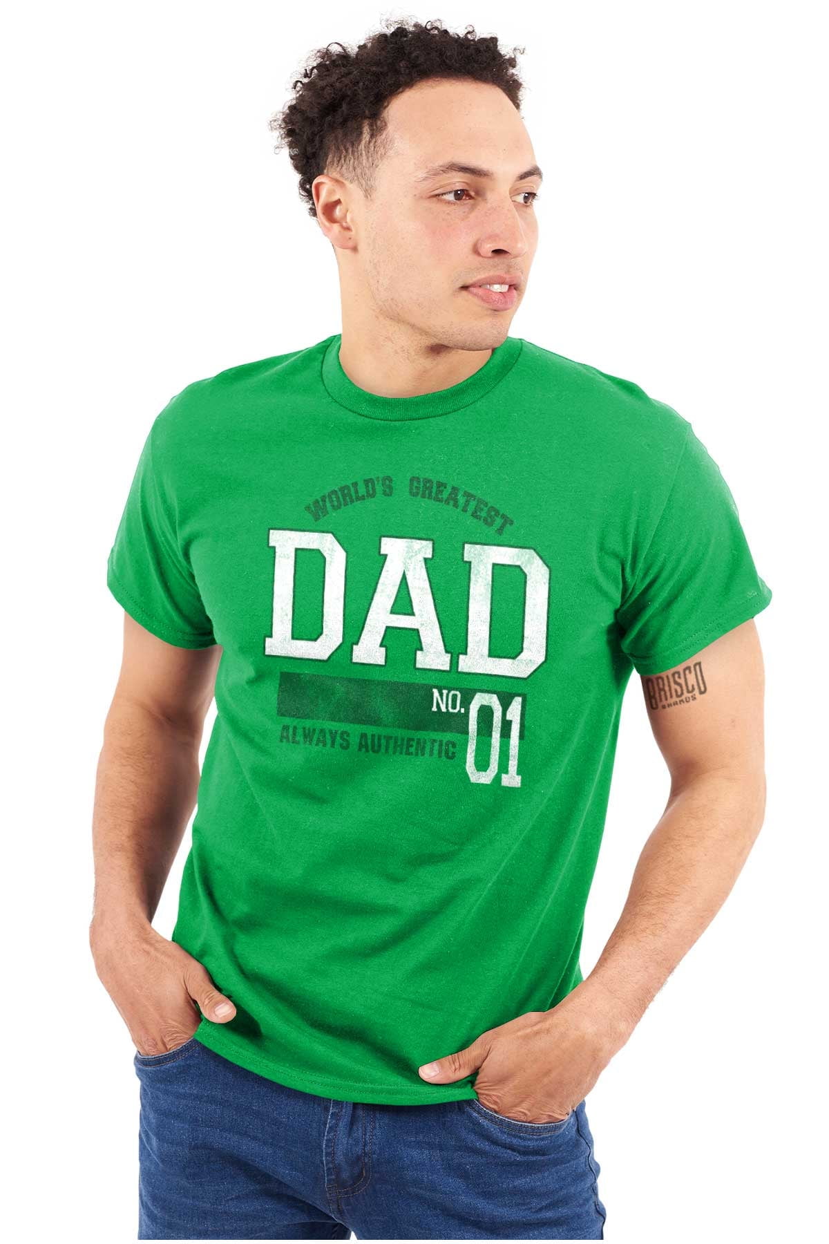 Fathers Day World's Greatest Dad No 1 Men's Graphic T Shirt Tees Brisco ...