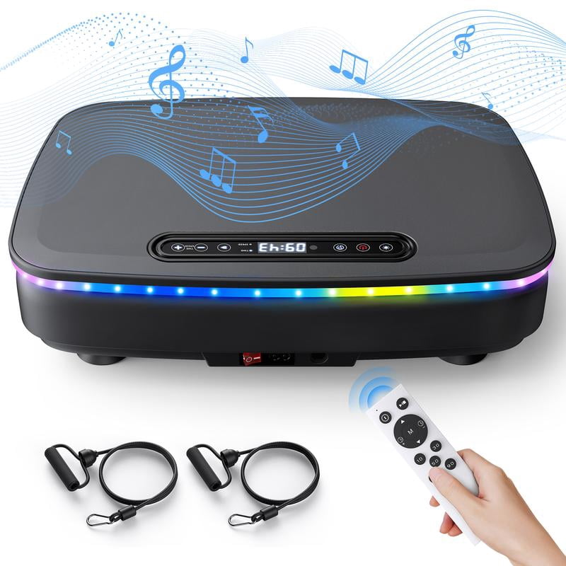 FathersDayGift Light Vibration Plate Exercise Machine with Bluetooth ...