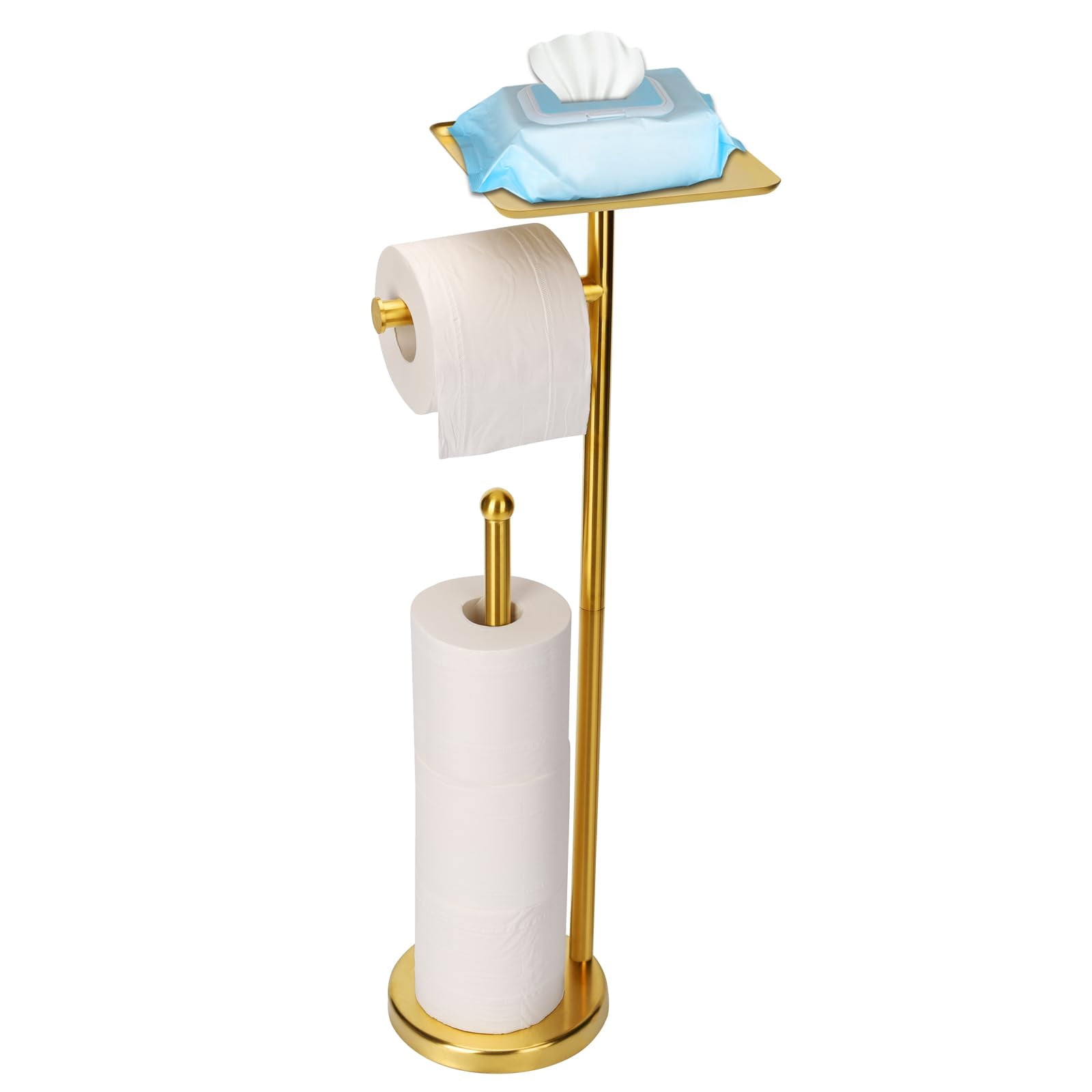 Fatizon Toilet Paper Holder Gold, Freestanding Toilet Paper Stand with ...