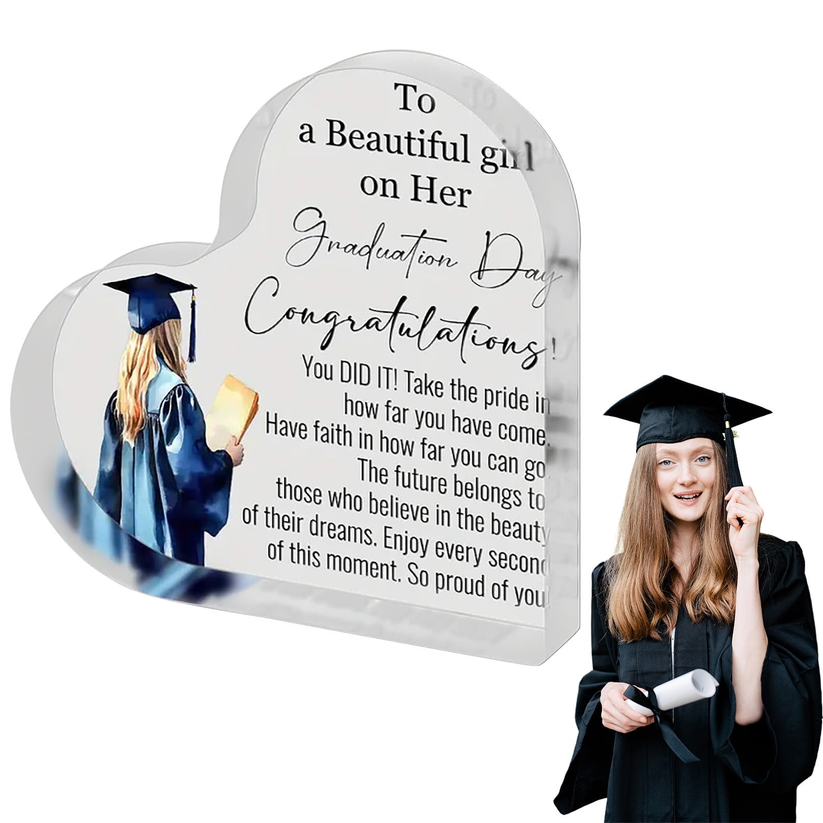 Fattazi 2025 Graduation Keepsake Heart Shaped Acrylic Souvenir Perfect ...