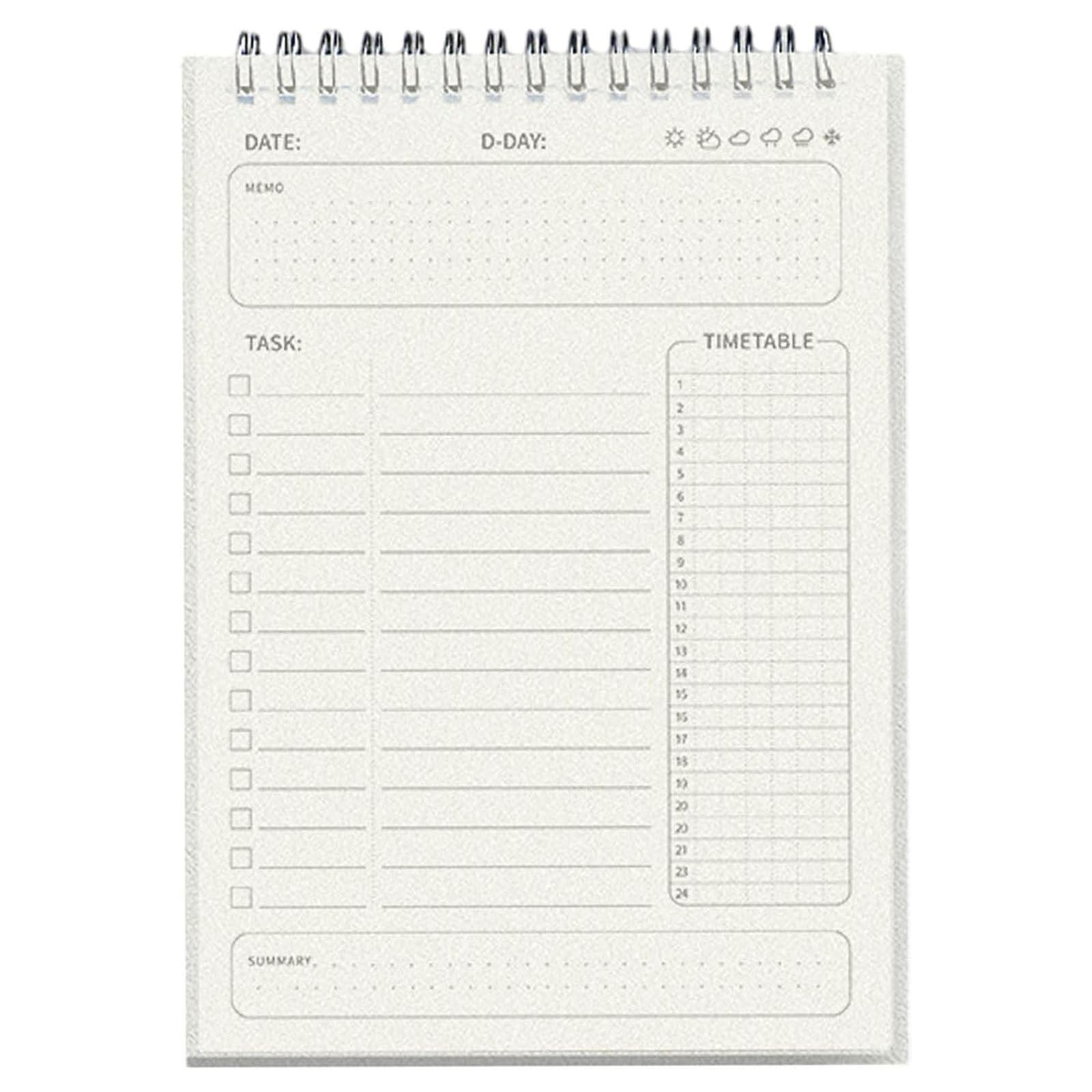 Fattazi Daily Weekly Planner 160 Page Lined Double Writable Coil ...