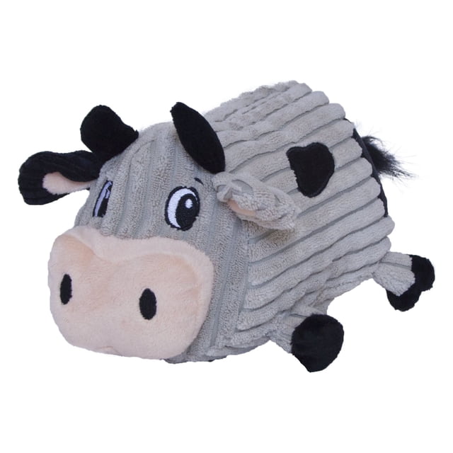 Fattiez Round Squeaky Plush Dog Toy by Outward Hound, Medium, Cow ...