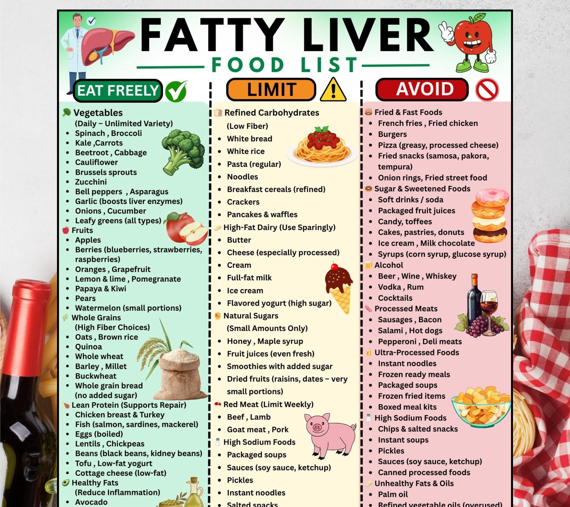 Fatty Liver Food List Printable Poster Liver Friendly Diet Plan, Eating ...