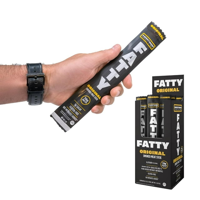 Fatty Meat Sticks Grass Fed Beef High Protein Snack Camping Sports