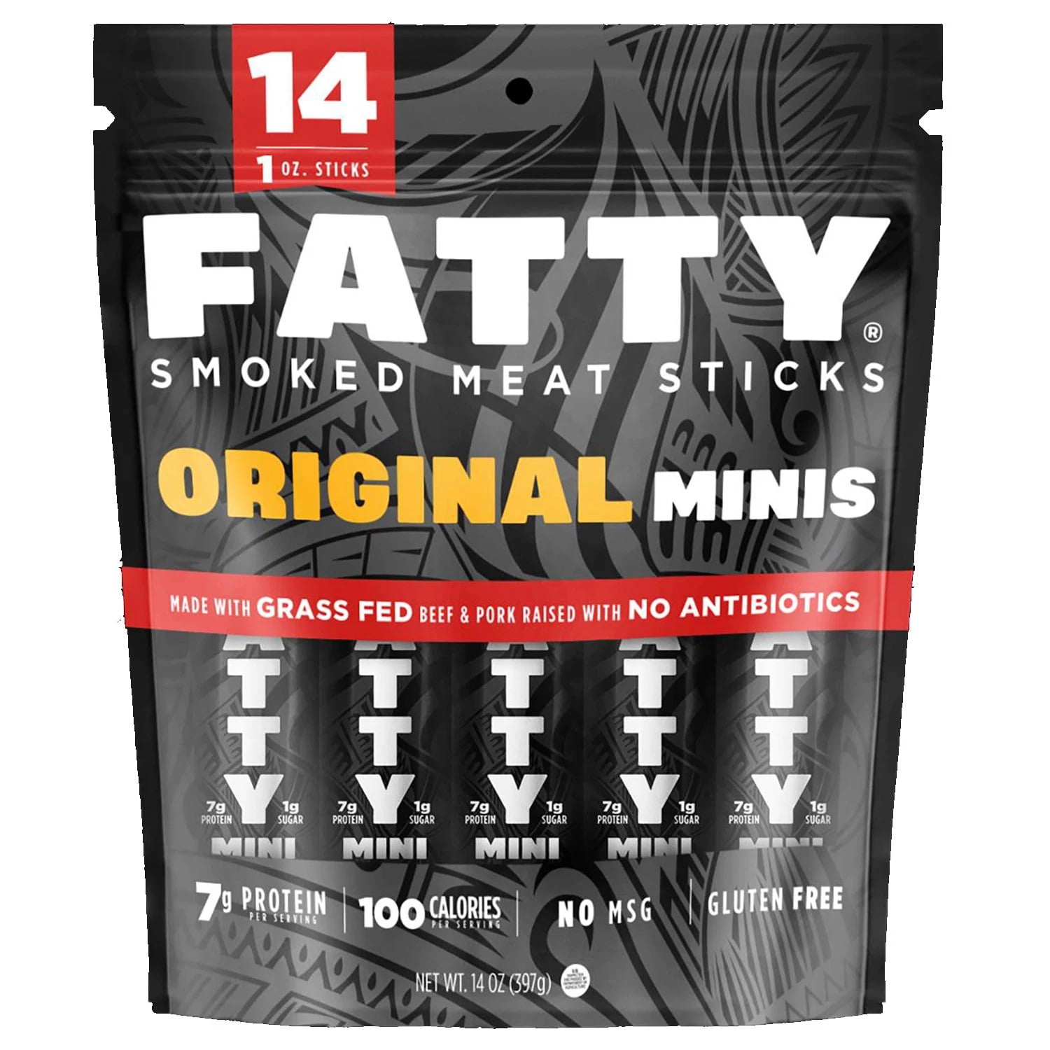 4-Pack Fatty Original Minis Smoked Meat Sticks - 14-Stick Bags ...