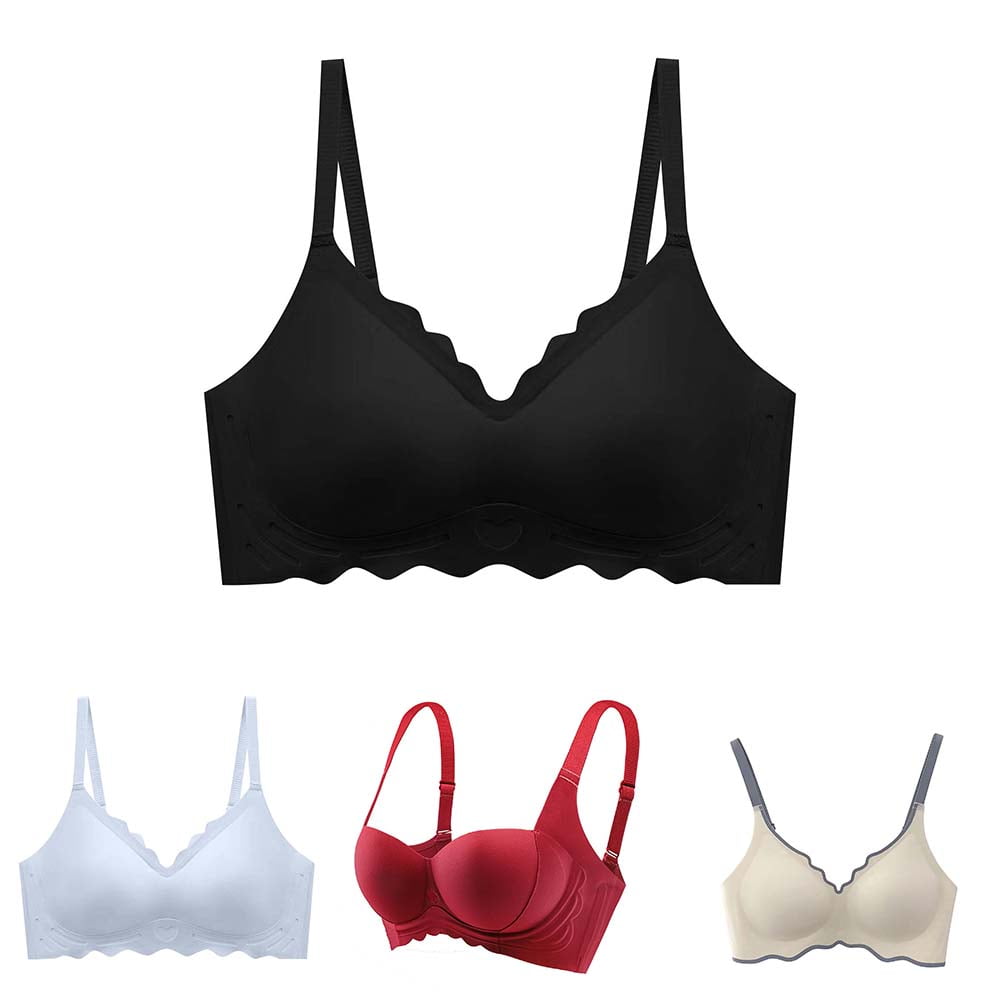 Fatuov Wireless Bras for Women Seamless T-Shirt Bralettes Push-Up ...