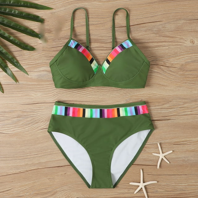 Fatuov High Waisted Bikinis Sets For Women Summer Beach Swimwear Sale