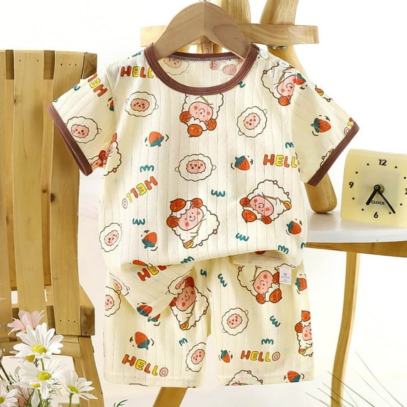 Fatuov Kids Summer Short Sleeve Outfits Casual Top and Shorts Set for ...