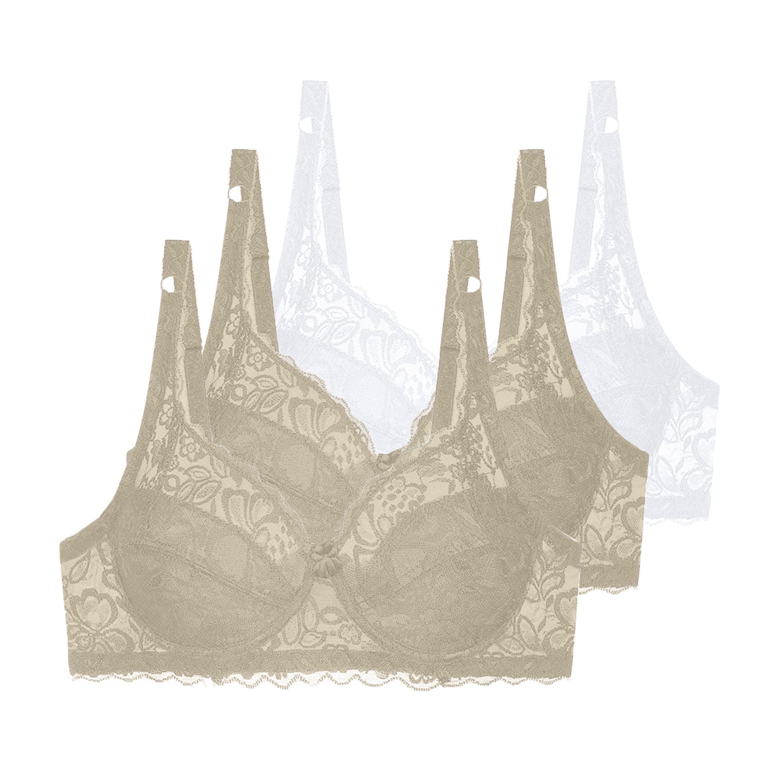 Fatuov Lace Underwire Bras for Women Solid Color Comfort Bra for Office ...