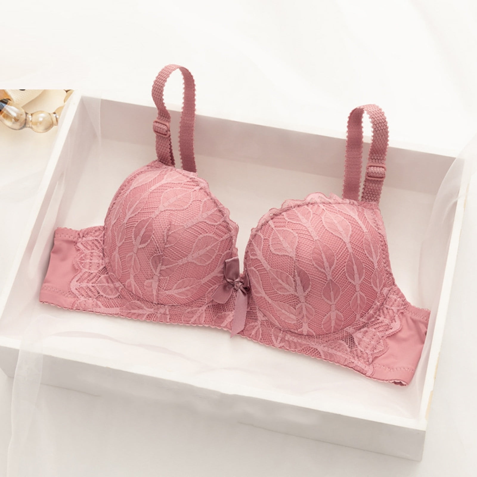Fatuov Lace Wire Bras for Women Supportive Solid Color Full Coverage ...