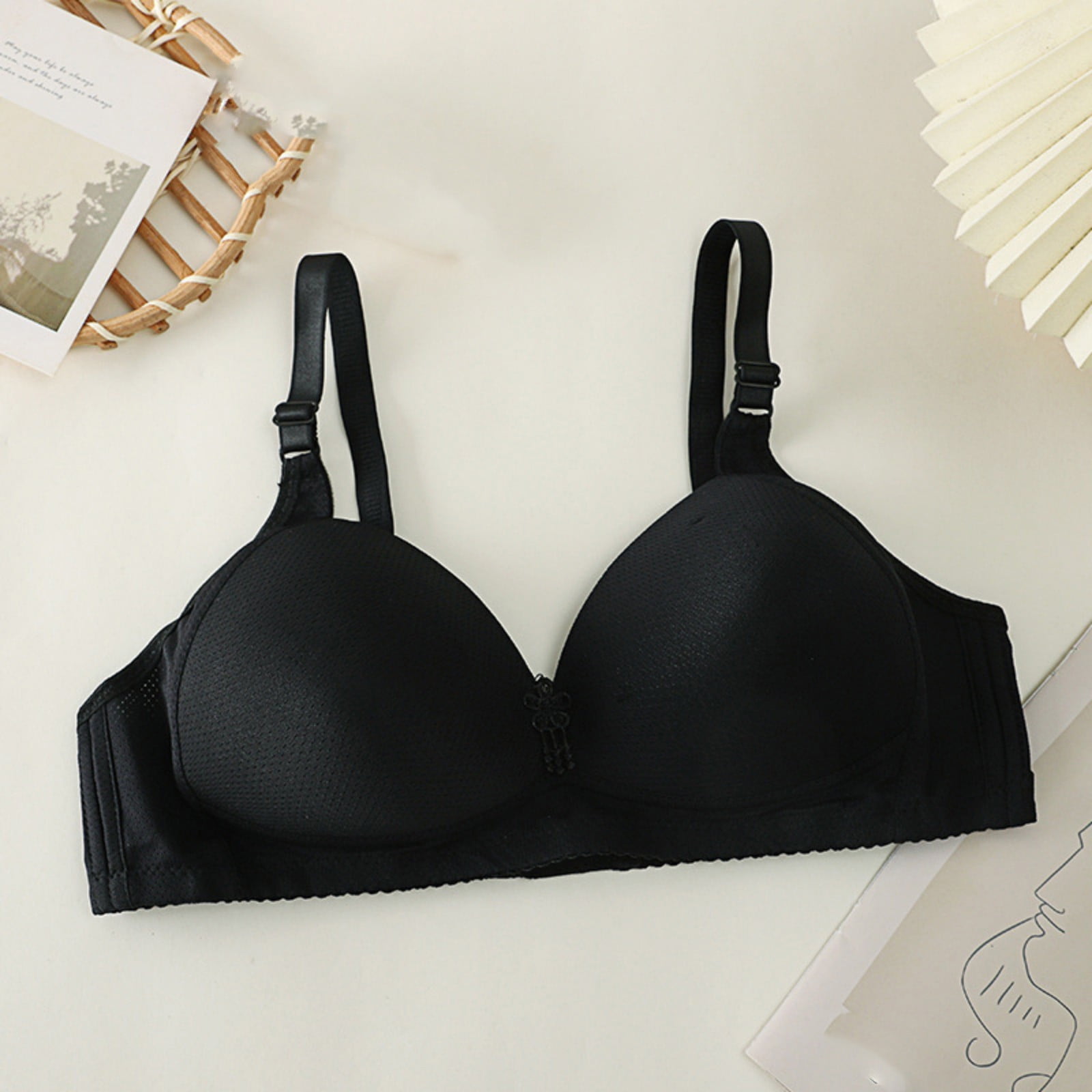 Fatuov Plus Size Bras For Women Wireless Push Up Underwear For Work 7858