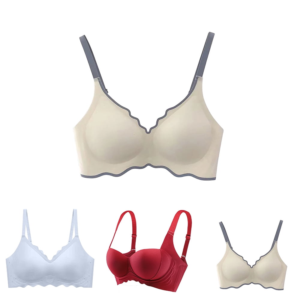 Fatuov Push-Up Bras for Women Wireless Solid Color T-Shirt Bralette ...