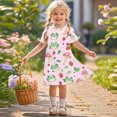 Fatuov Round Neck Sundress for Kids Short Sleeve Ruffled Lightweight ...