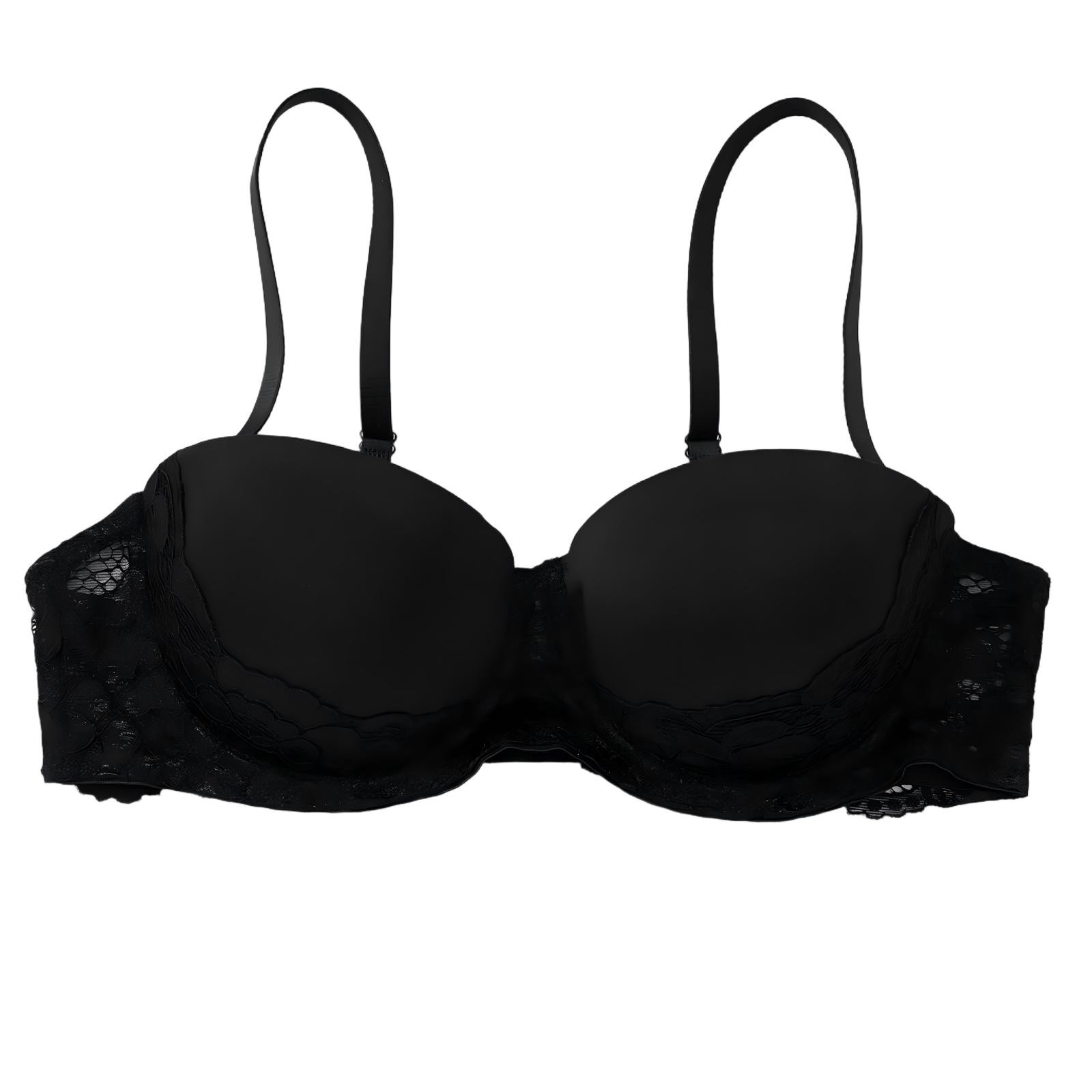 Fatuov Seamless Lace Bras for Women Full Coverage Wireless Push Up ...
