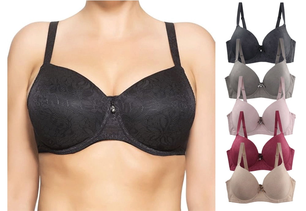 Fatuov Bras for Women Plus Size Underwire Bras Push Up Full Coverage Comfortable Everyday Bras ...
