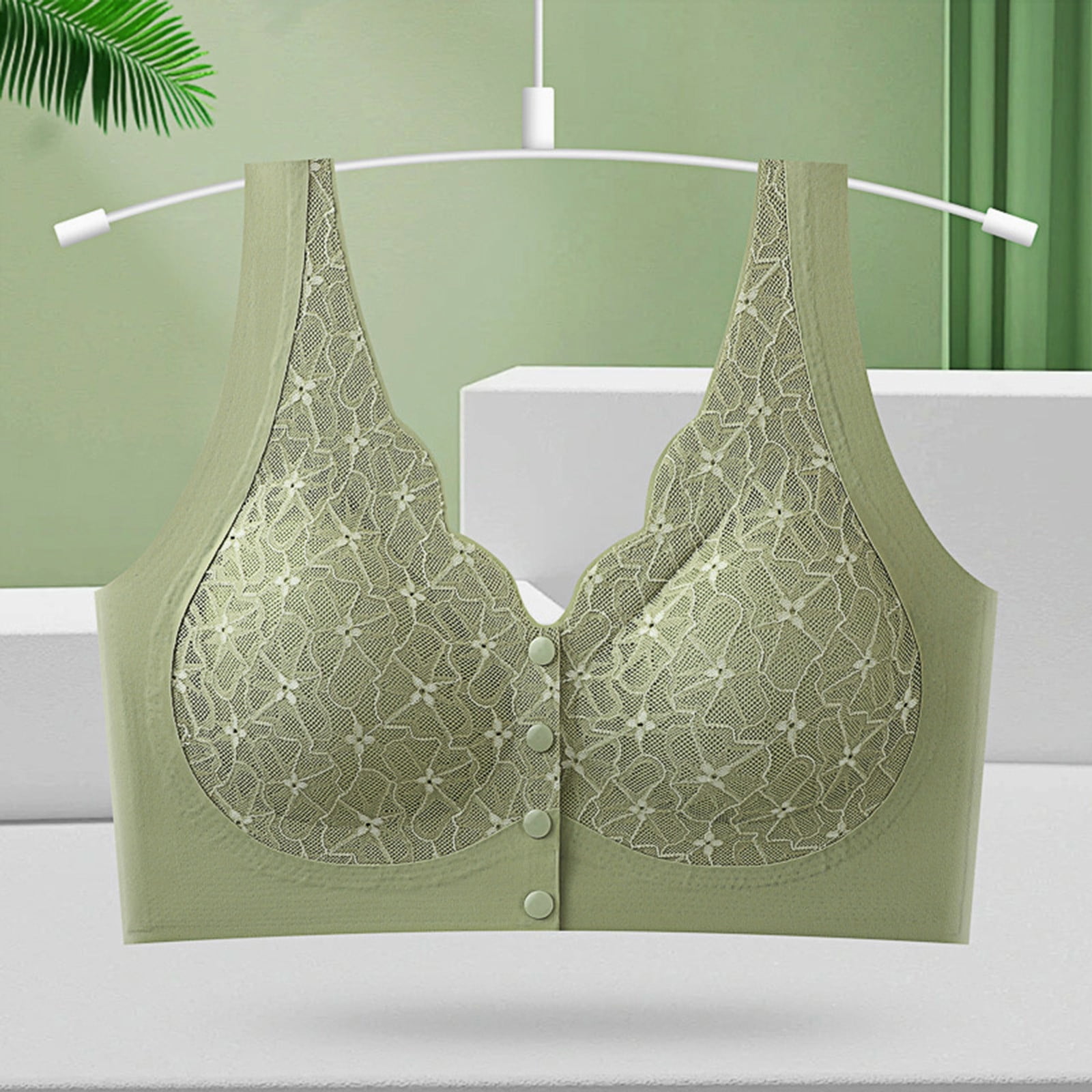 Fatuov Wirefree Bras for Women Push-Up Sexy Lace Seamless Bralettes for ...