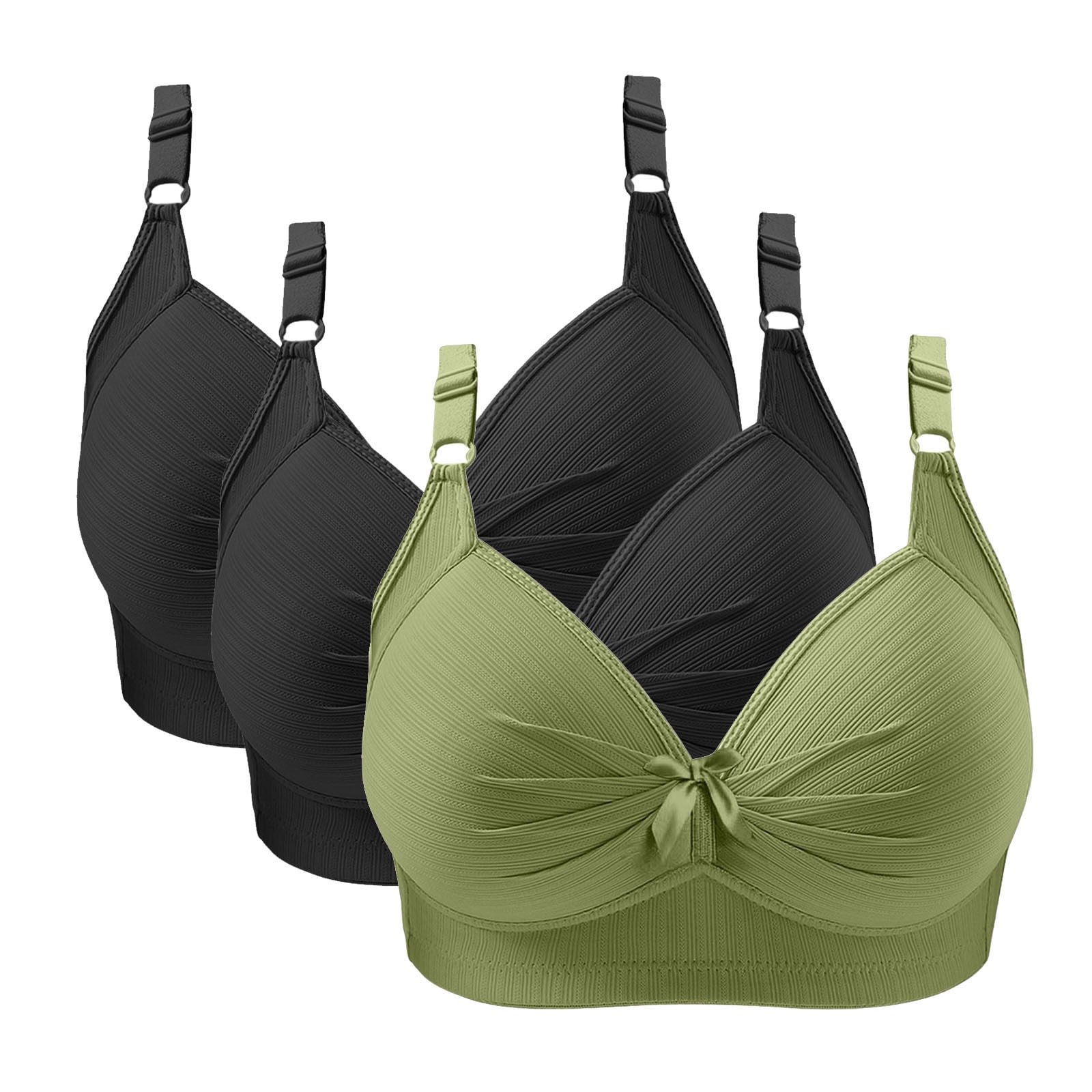 Fatuov Wireless Bras for Women Plus Size Seamless Full Coverage Soft T ...