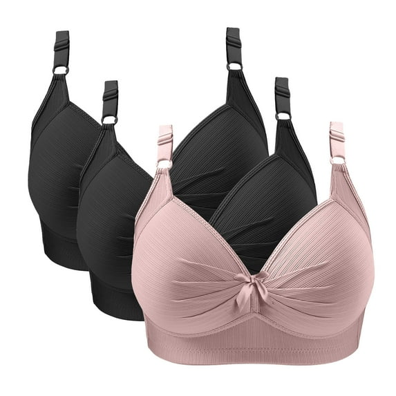 Fatuov Wireless Bras for Women Plus Size Seamless Full Coverage Soft T ...