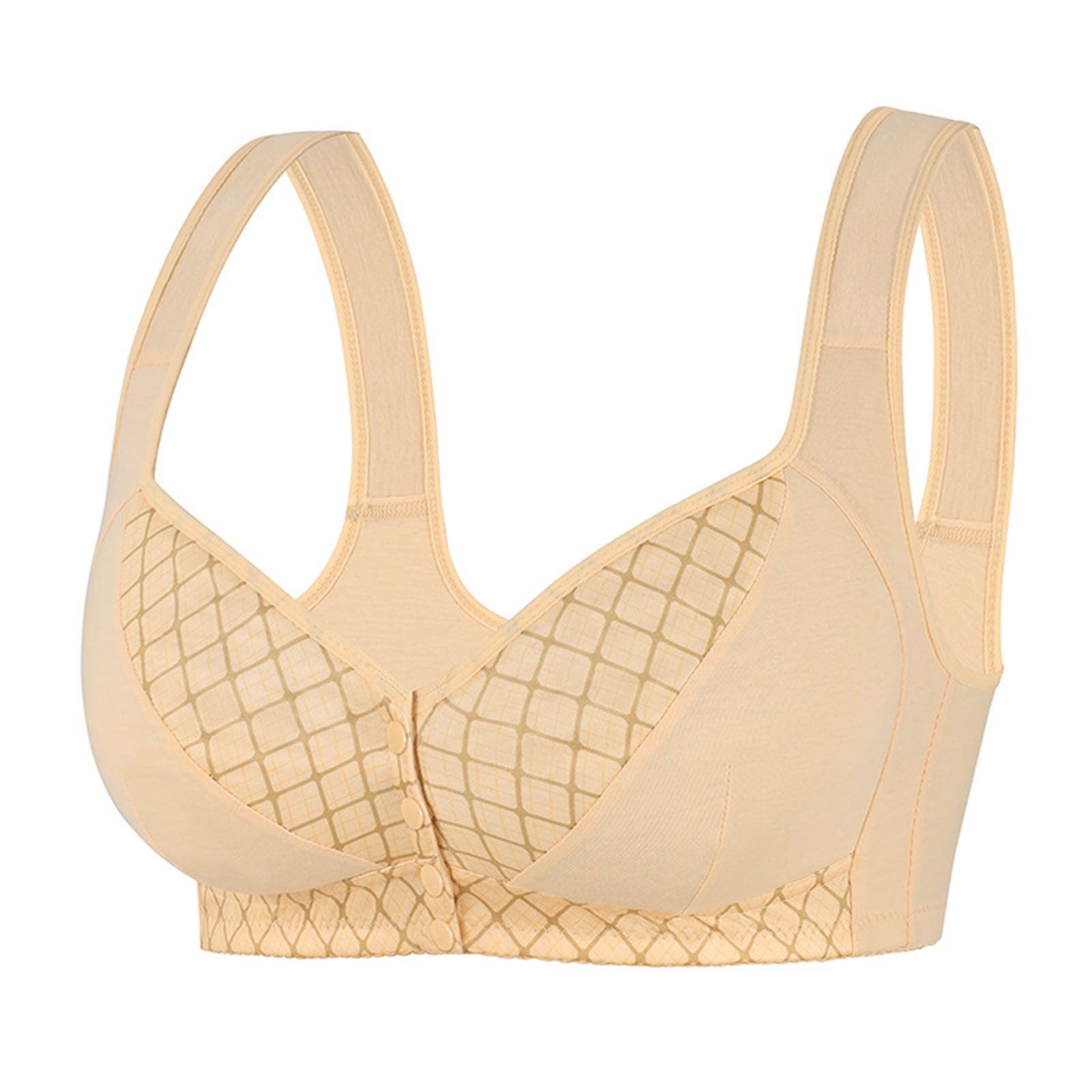 Fatuov Wireless Lace Bras for Women Front Closure Soft Everyday Bras ...