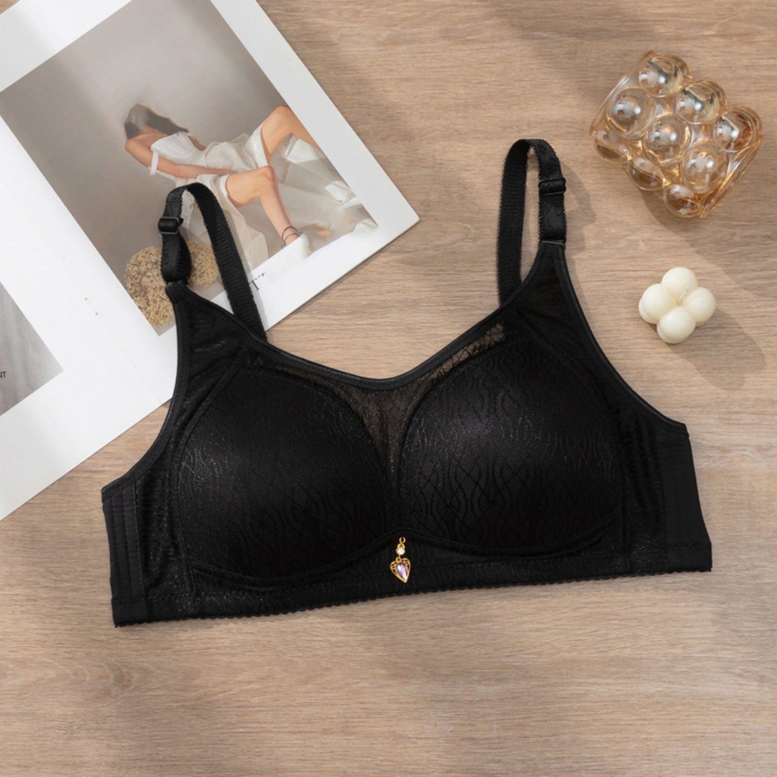 Fatuov Women's Lace T-Shirt Bras Push Up Full Coverage Soft Everyday ...