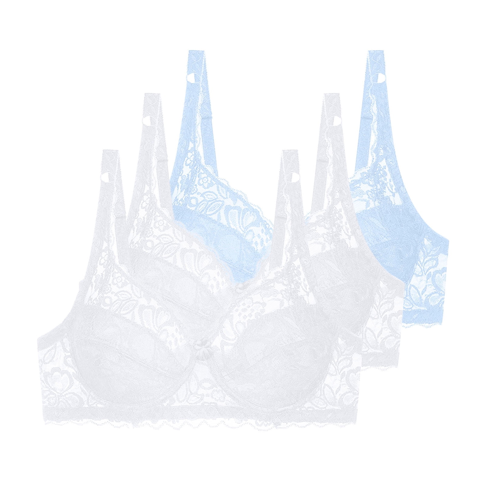 Fatuov Women's Lace Wire Bra Push Up Solid Color Breathable T-Shirt Bra ...