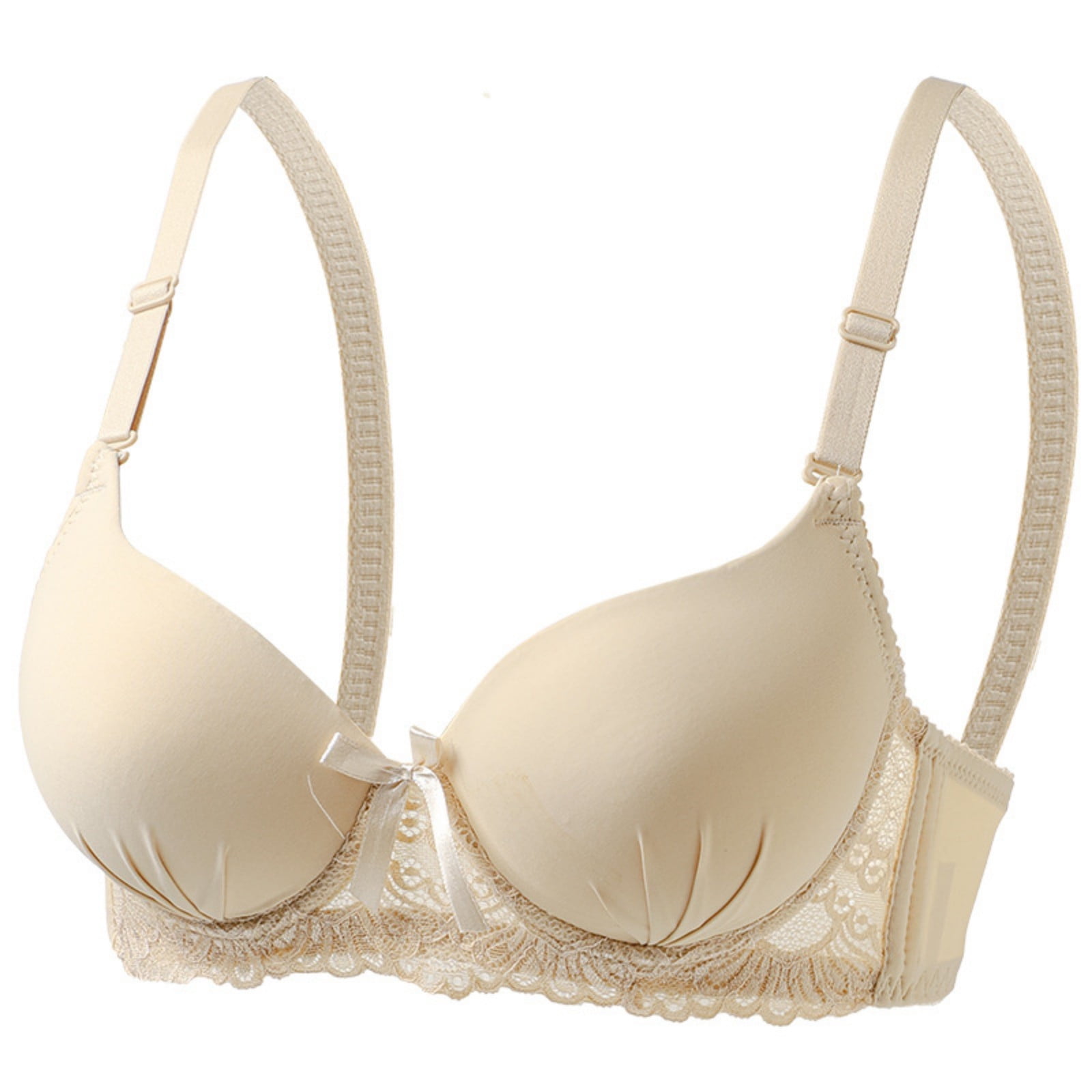 Fatuov Women's Lace Wire Bra Supportive Solid Color Soft Everyday Bra ...