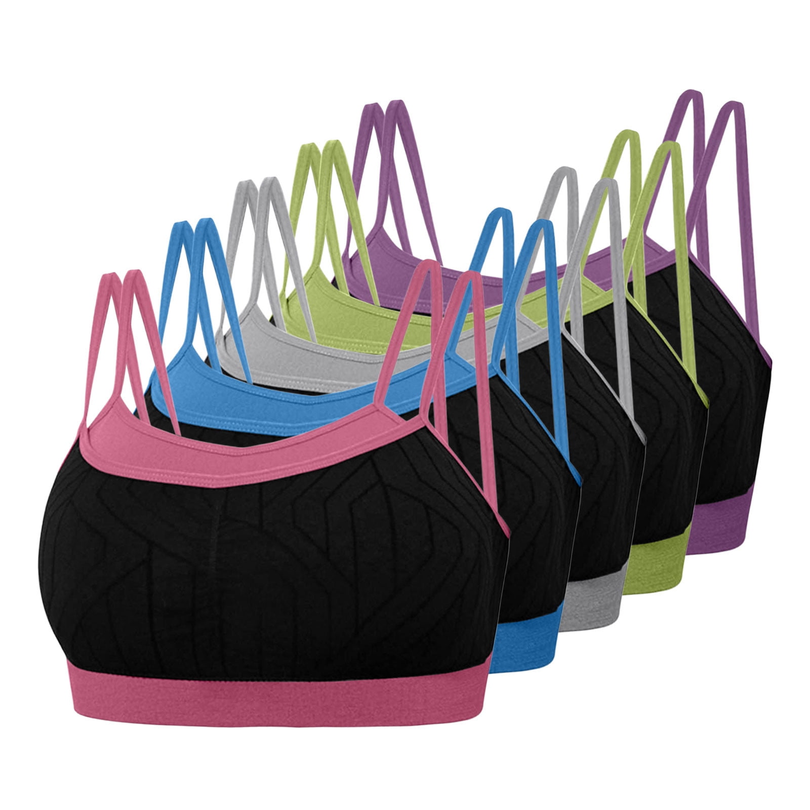 Fatuov Womens Plus Size Workout Bras High Impact Seamless Stretchy Tank ...