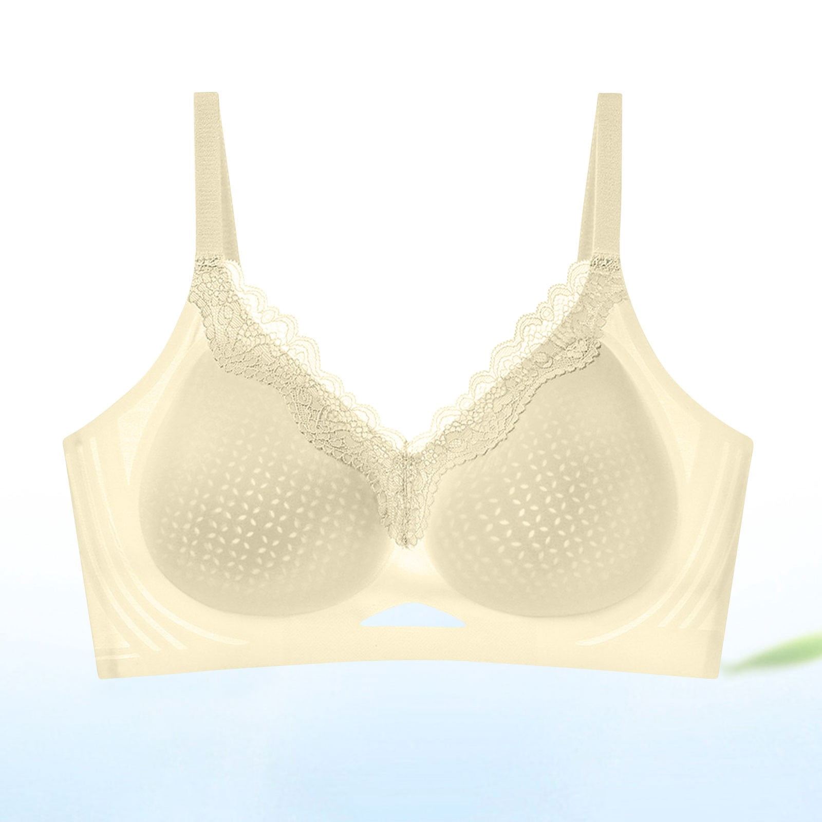Fatuov Womens Wireless Push Up Bra Solid Color Lace Underwear Bra ...