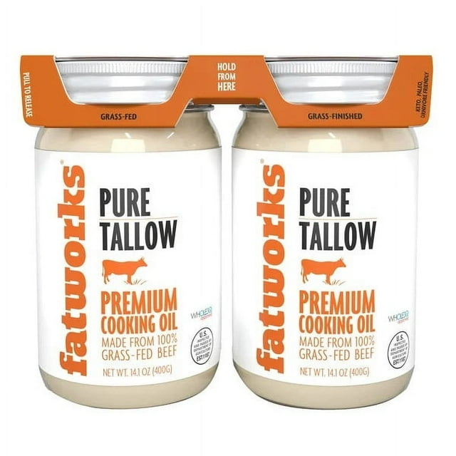 Fatworks Grass-Fed Beef Tallow, 14.1 Ounce (Pack of 2) - Walmart ...