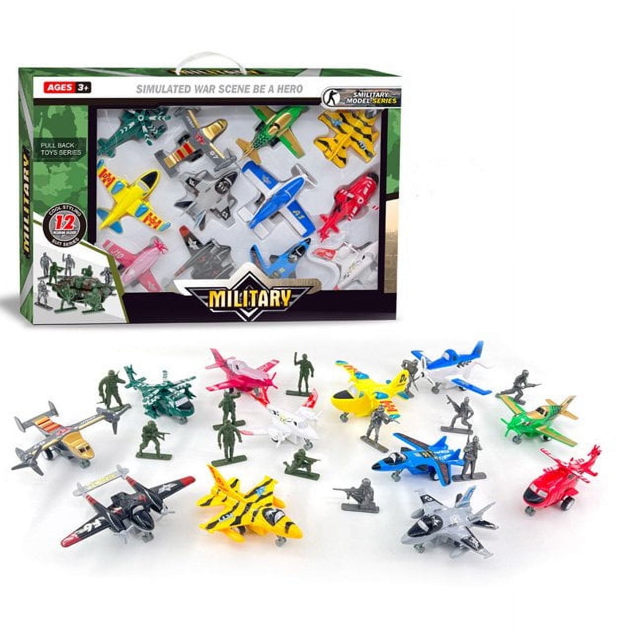 Faty-T 12 Pcs Pull Back Airplane, Plane Playset, Aircraft Incl ...