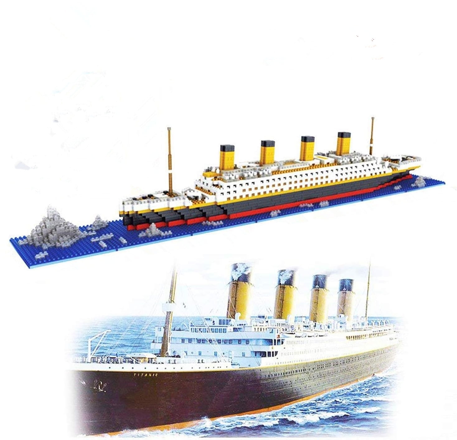 Faty-T 1860 pcs 3D Titanic Model Titanic Micro Mini Building Blocks Set ...