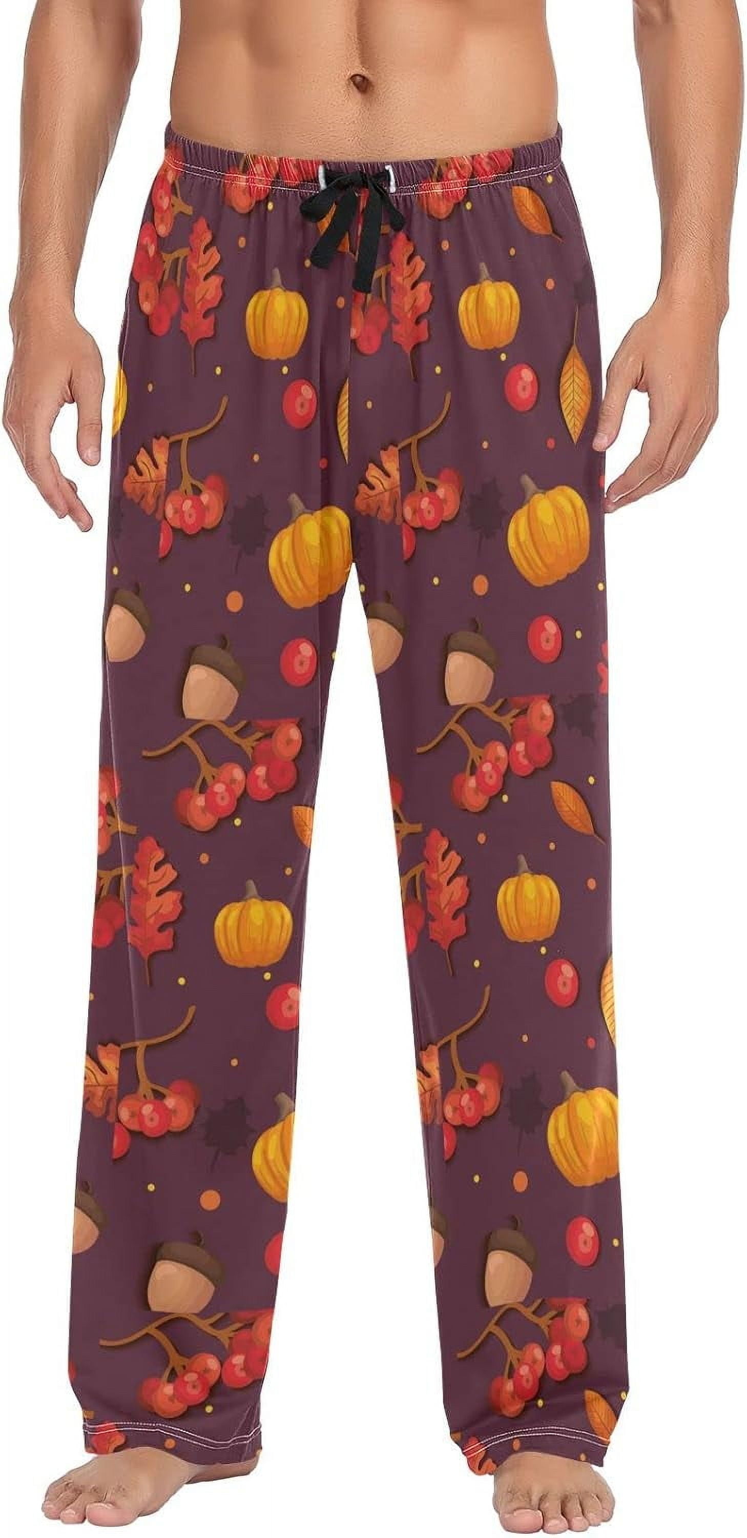 Faty-T Autumn Fall Tree Happy Thanksgiving Pajama Pants Mens Lounge ...