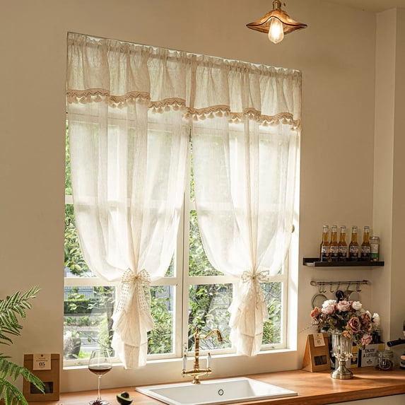 Faty-T Boho Curtain Valance for Cafe Kitchen Closet Doorway Decor ...