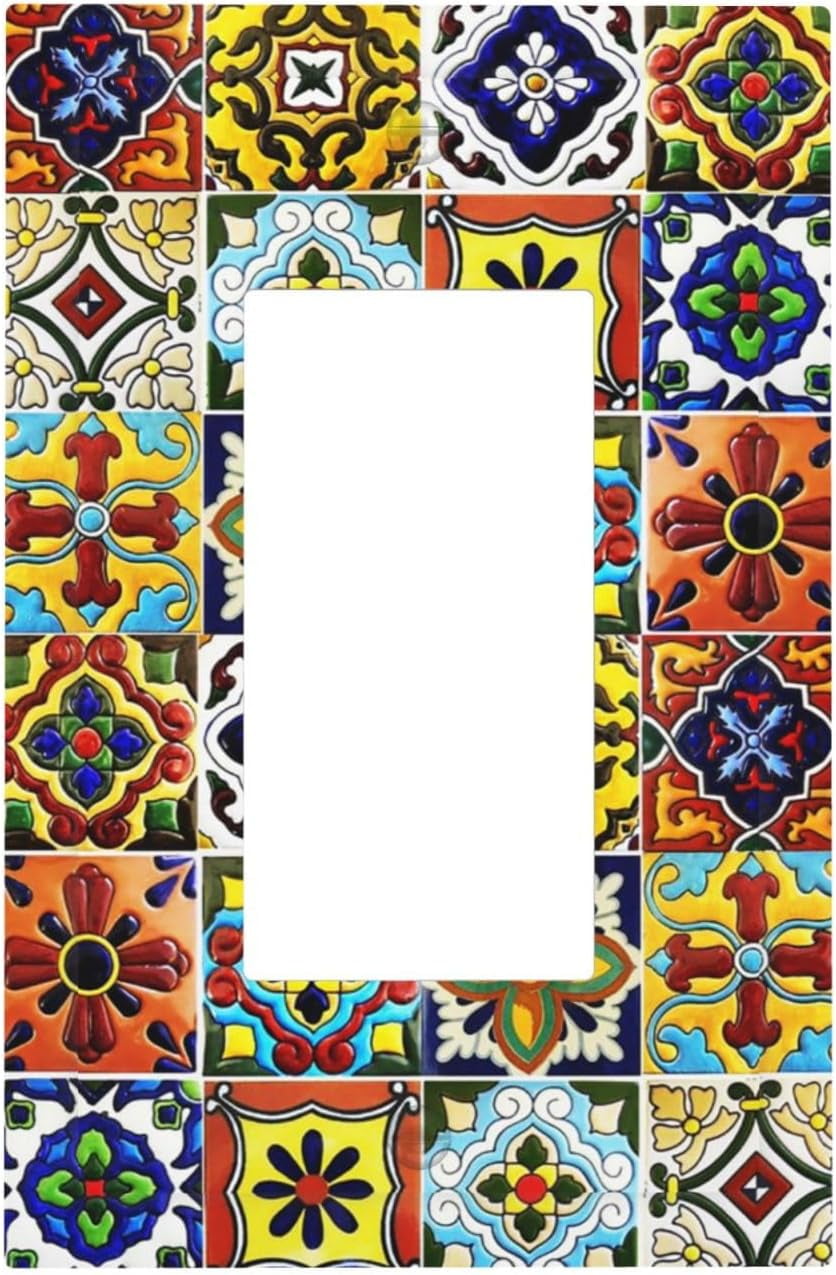 Faty-T Boho Mexican Moroccan Tile 1 Gang Rocker/GFCI Decorative Wall ...