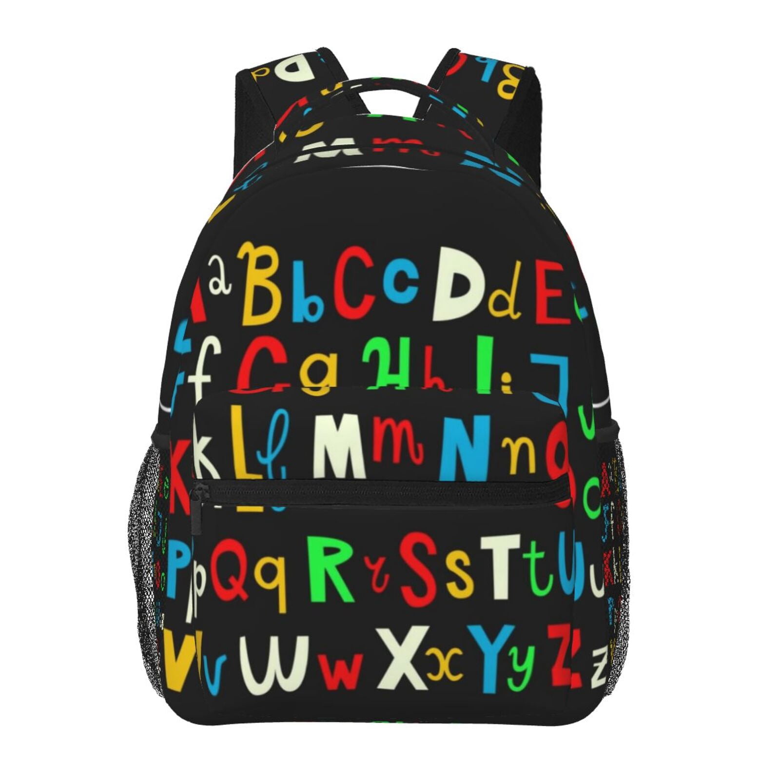 Faty-T Colorful Letters Large Backpack Double Shoulder Bag Laptop ...