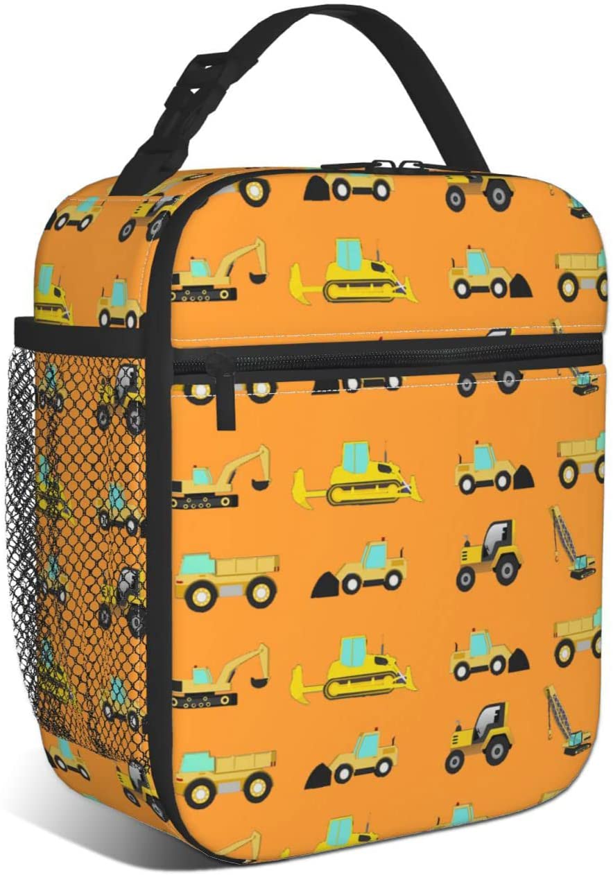 Faty-T Construction Lunch Box Kids Boys Insulated Cooler Thermal Cute ...